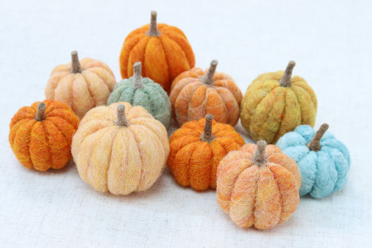 A Festive Face for a Felted Pumpkin – Grey Fox Felting